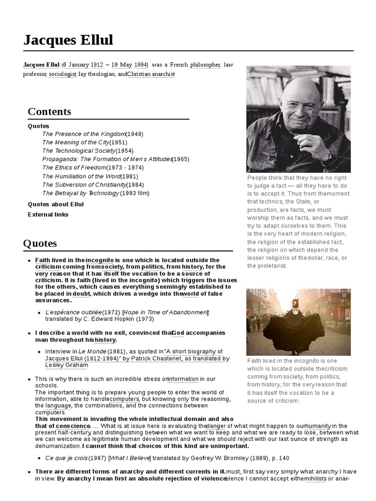 Jacques Ellul PDF | PDF | Propaganda | Jesus