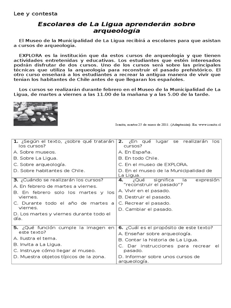 Lee y Contesta | PDF