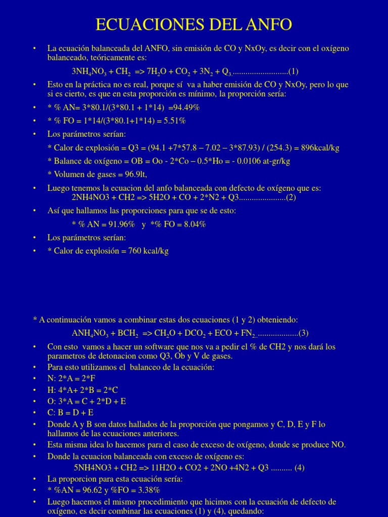 Ecuaciones Del Anfo | PDF | Física Aplicada e Interdisciplinaria | Química