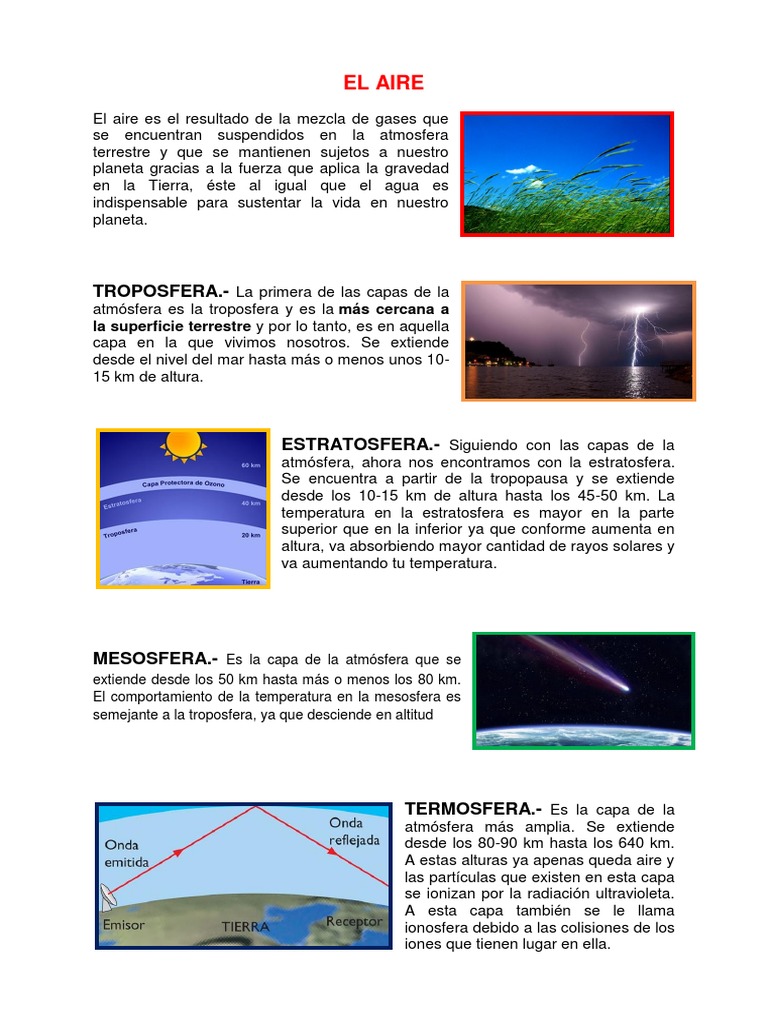 El Aire y Su Utilidad | PDF | Atmósfera de tierra | Cielo