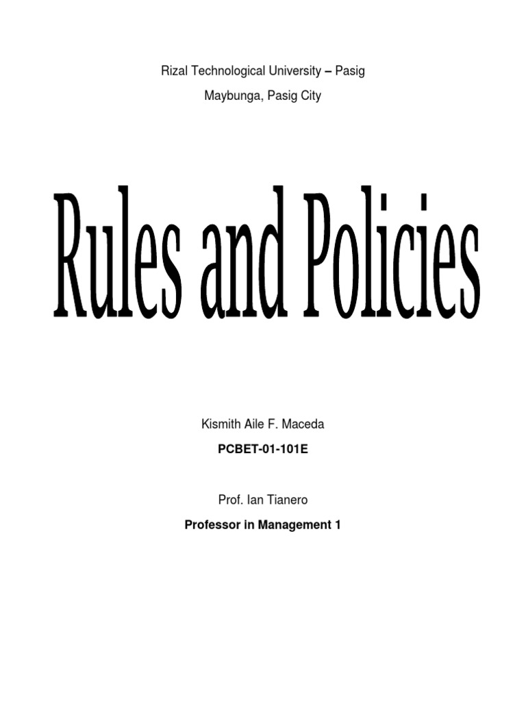 Sample Company Rules and Policies | Download Free PDF | Sick Leave ...
