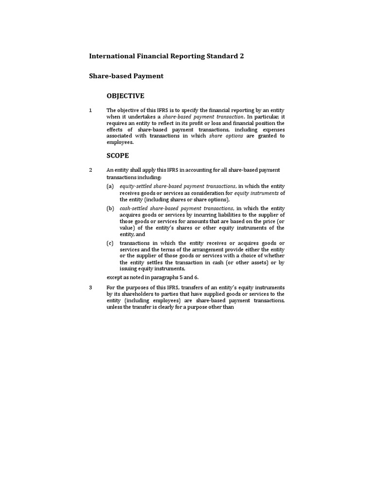 Ifrs 2 Final | PDF | International Financial Reporting Standards | Fair ...