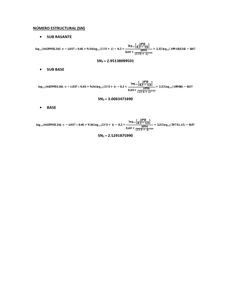 Structural Number Calculations for Layers | PDF