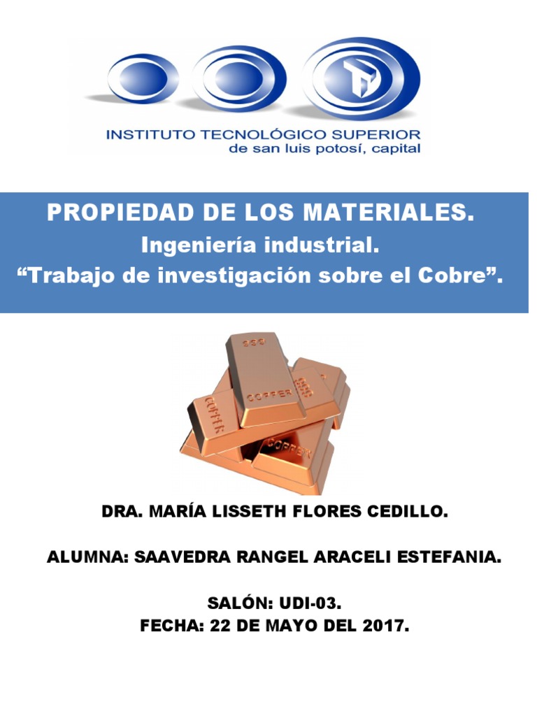 Investigación Sobre El Cobre | PDF | Cobre | Rieles