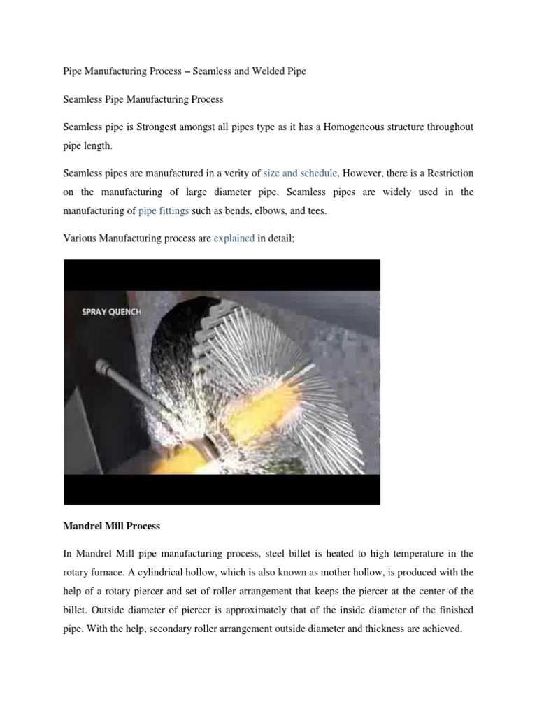 Pipe Manufacturing Process | PDF | Pipe (Fluid Conveyance) | Forging
