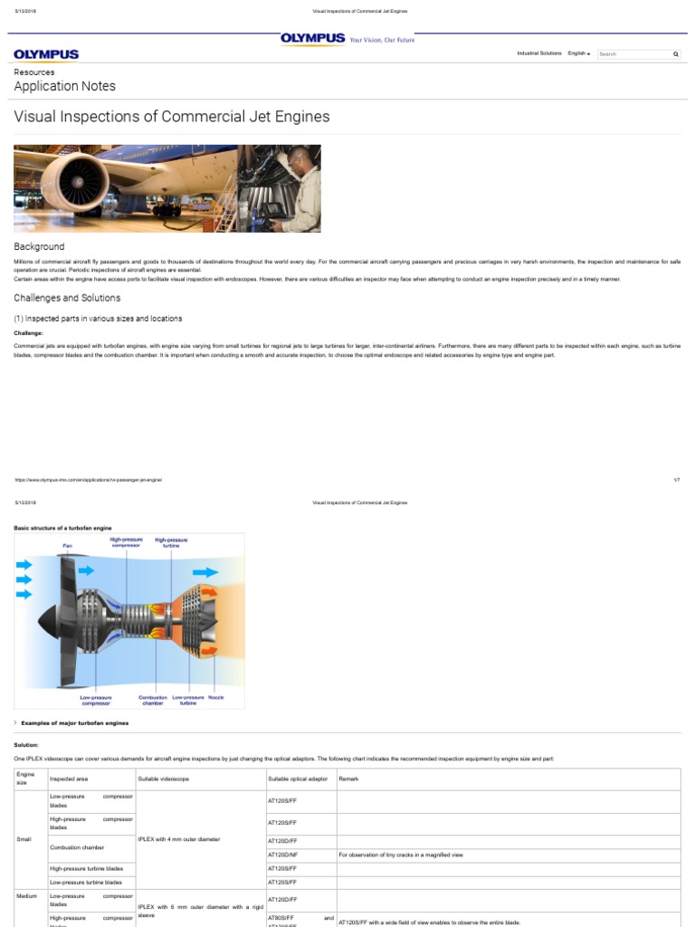 Visual Inspections of Commercial Jet Engines | PDF | Turbine | Microscope