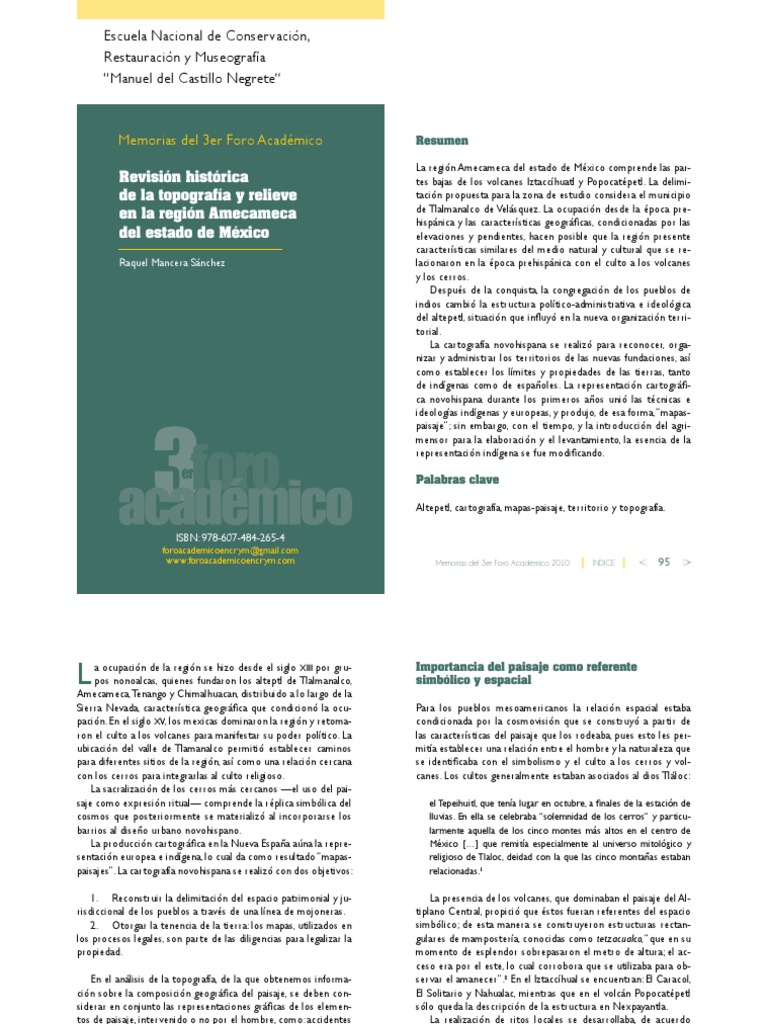 Revisión Histórica de La Topografia de La Regiónde Amecameca | PDF ...