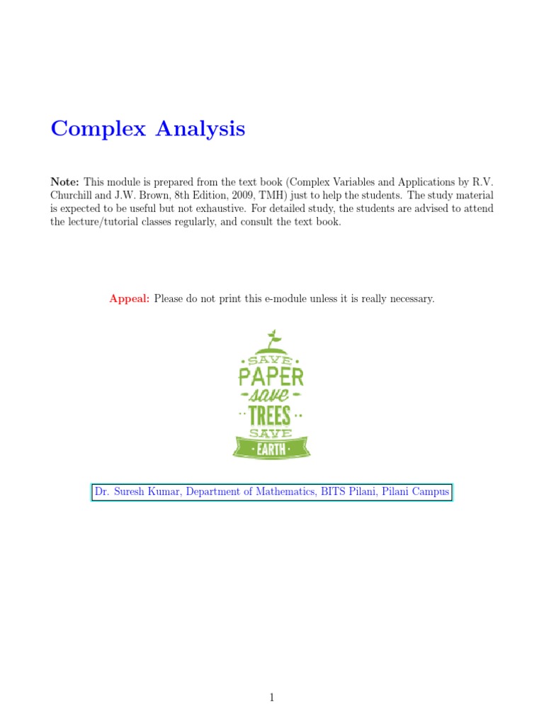 1 Complex Introduction | PDF | Logarithm | Analytic Function