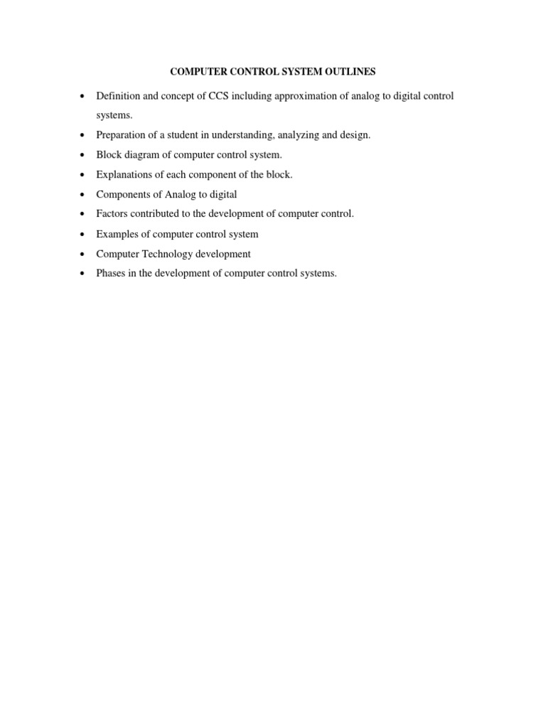 Computer Control Outlines | PDF