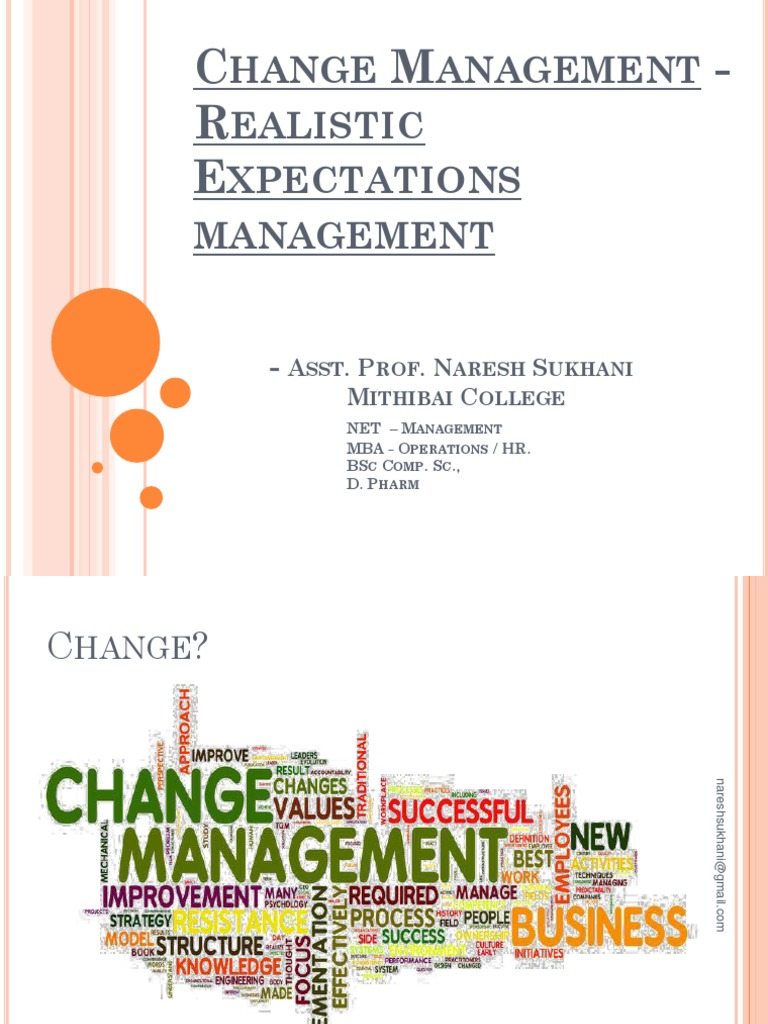 Change Management - Realistic Expectations Management | PDF | Change ...