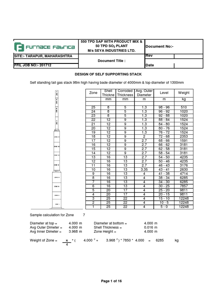 98m Stack Design Calculations 4 | Download Free PDF | Bending ...