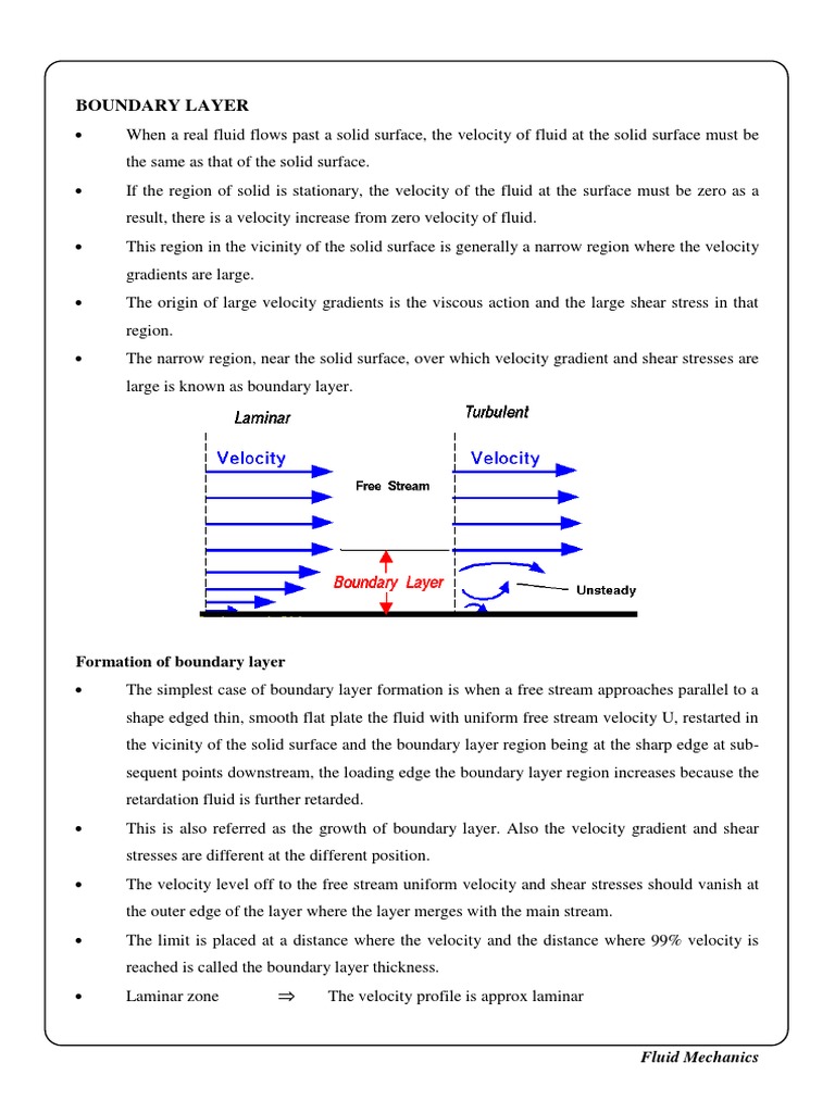 Formation of Boundary Layer | PDF | Boundary Layer | Drag (Physics)