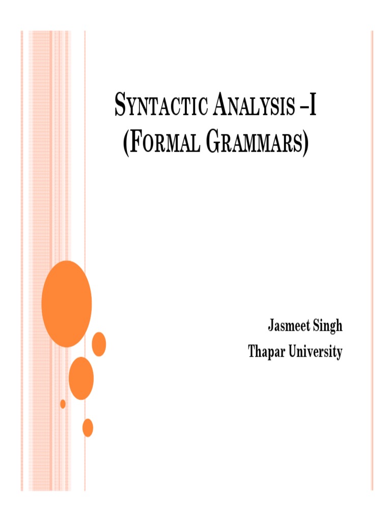 Syntactic Analysis - I | PDF | Phrase | Parsing