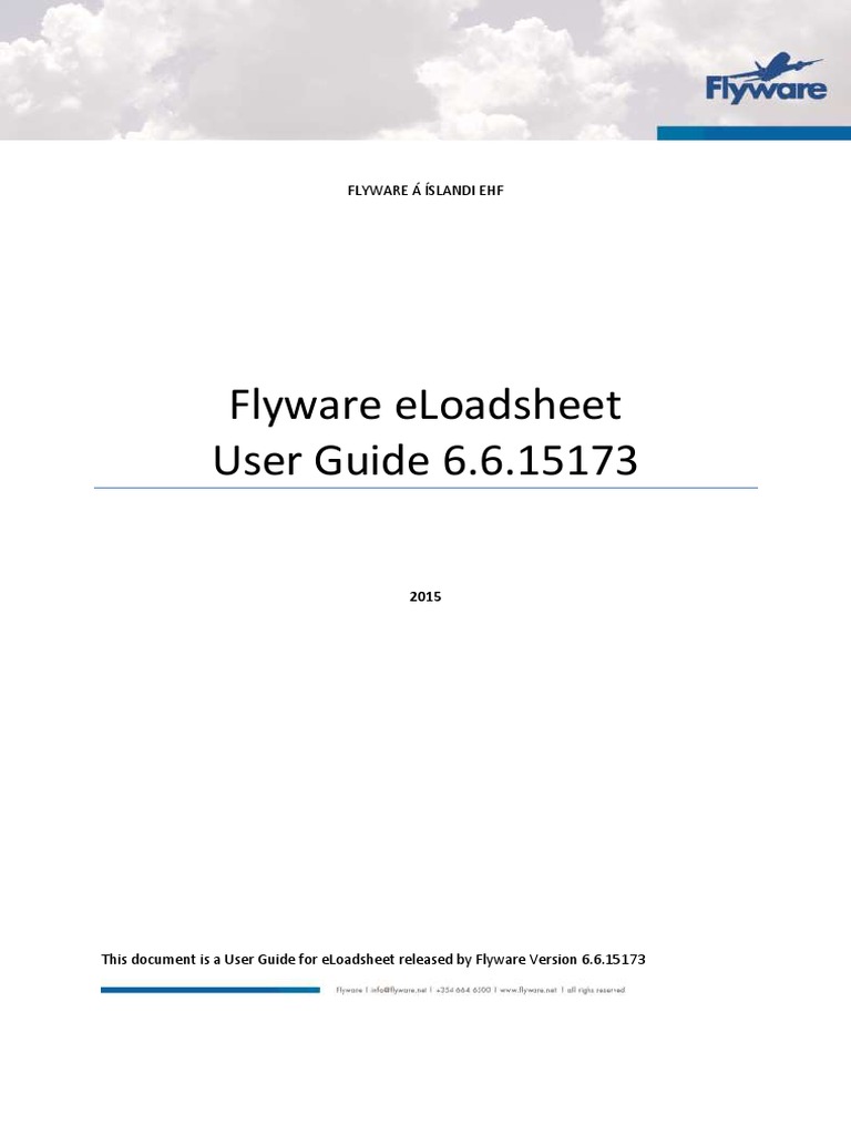 Flyware eLoadsheet User Guide 6.6.15173 | PDF | Menu (Computing ...