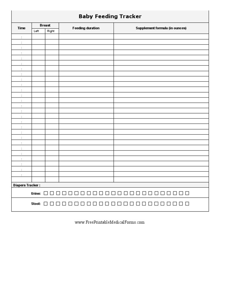 Baby Feeding and Diaper Tracker | PDF | Self-Improvement | Wellness