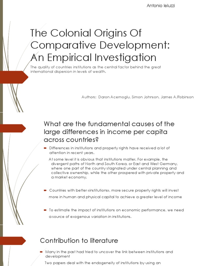 The Colonial Origins of Comparative Development | PDF | Economies