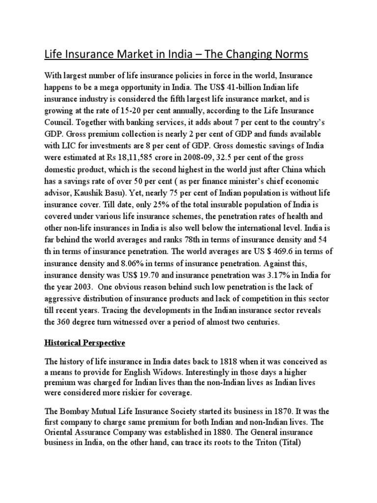 Indian Life Insurance Market Trends | PDF | Insurance | Service Industries