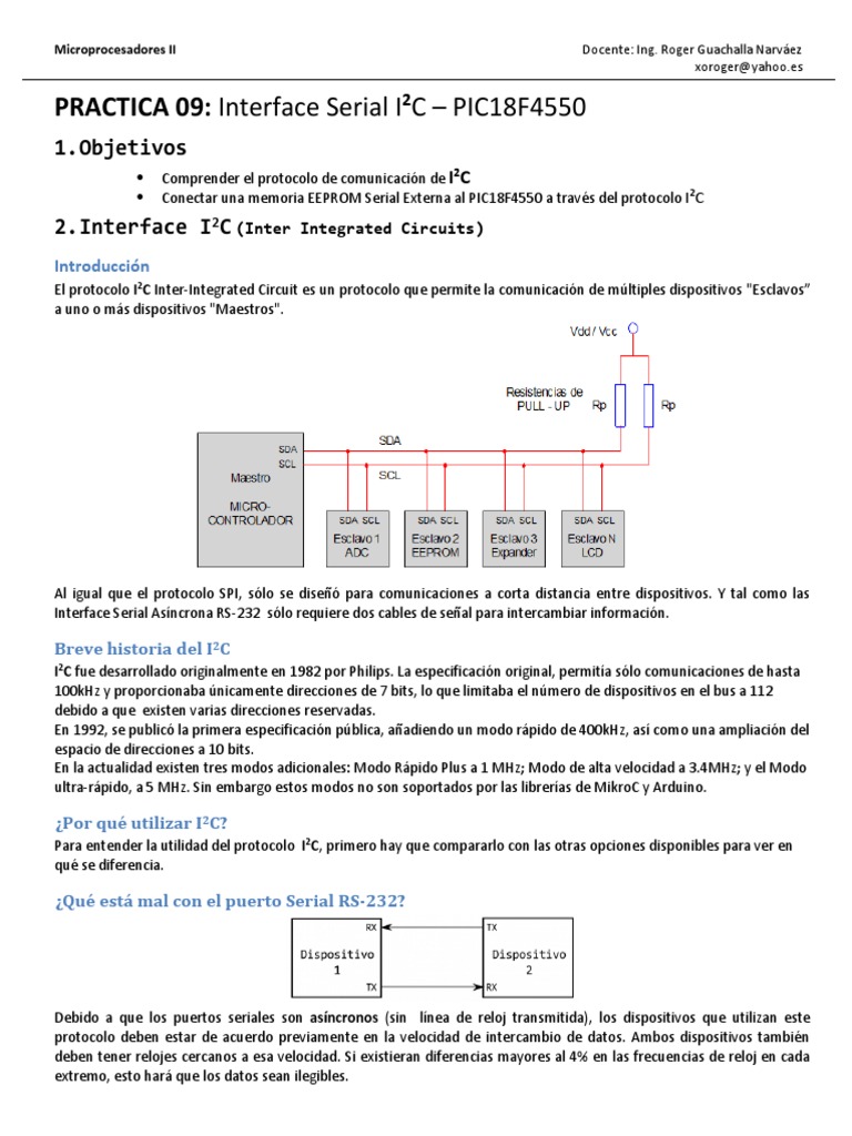 P09 Interface I2C PIC18F | PDF | Almacenamiento de datos de la ...