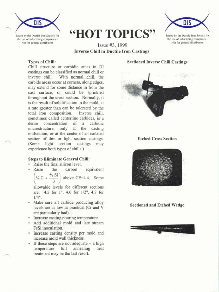 Inverse Chill in Ductile Iron Castings | PDF | Casting (Metalworking ...