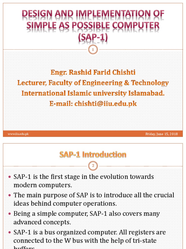 Sap 1 Pdf Random Access Memory Computer Memory