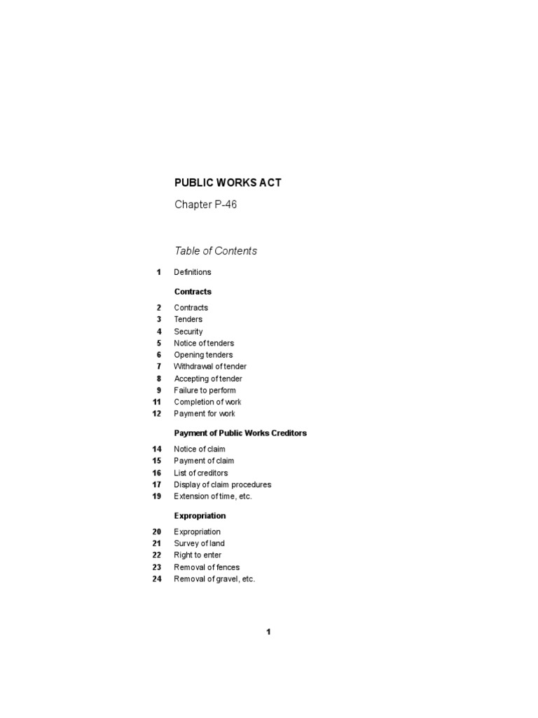 Public Works Act: Chapter P-46 | Download Free PDF | Fine (Penalty ...