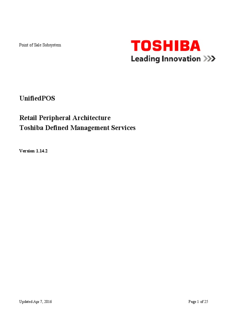 Toshiba UPOSManagement Services User Guide | PDF | Port (Computer ...