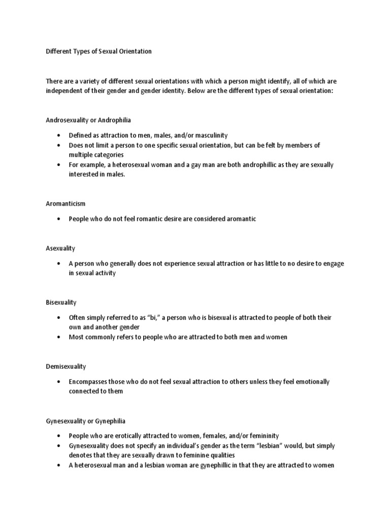 Different Types of Sexual Orientation | PDF | Sexual Orientation ...