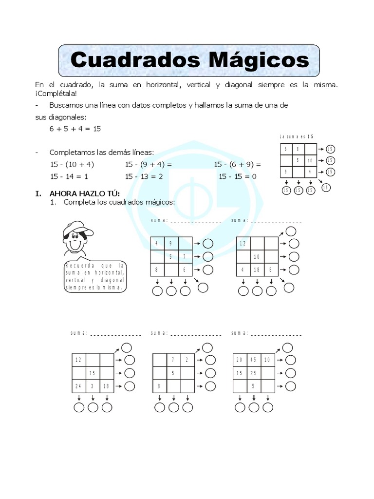 Ficha Cuadros Magicos Para Tercero de Primaria