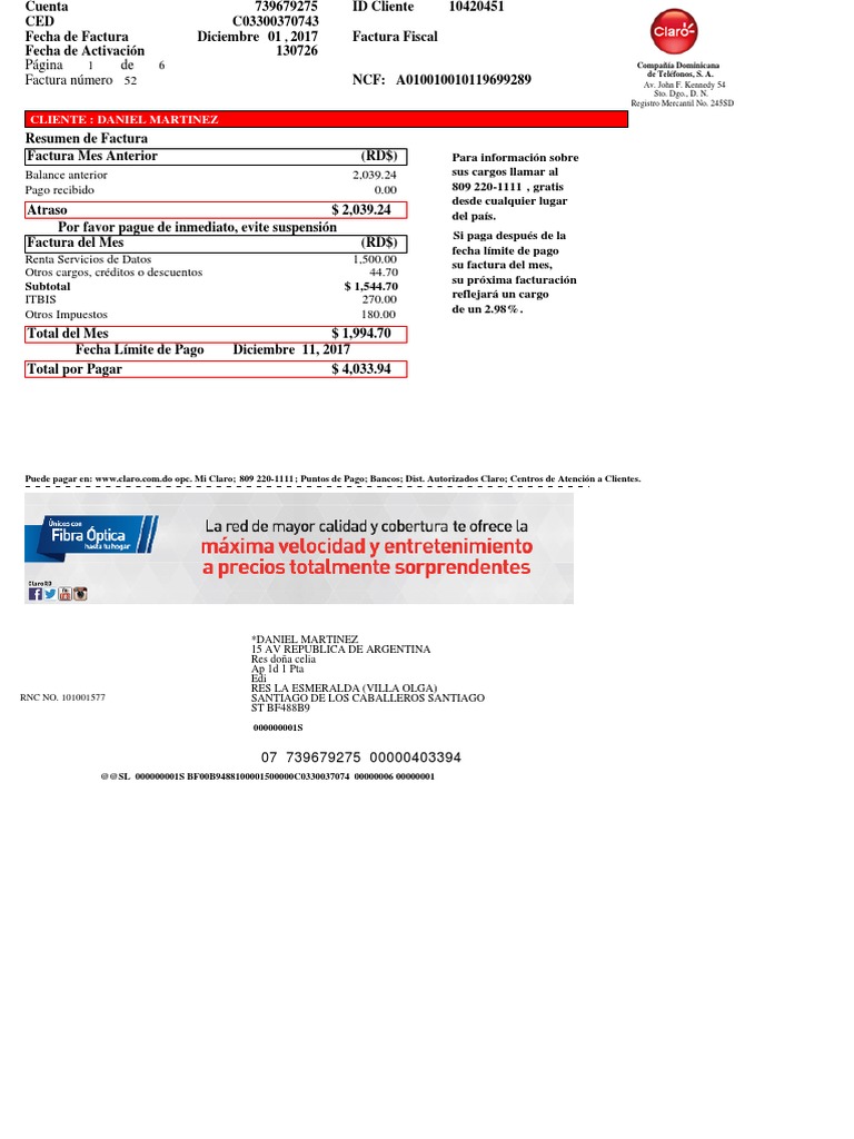 Factura 2017 12 | PDF | Factura | Impuestos