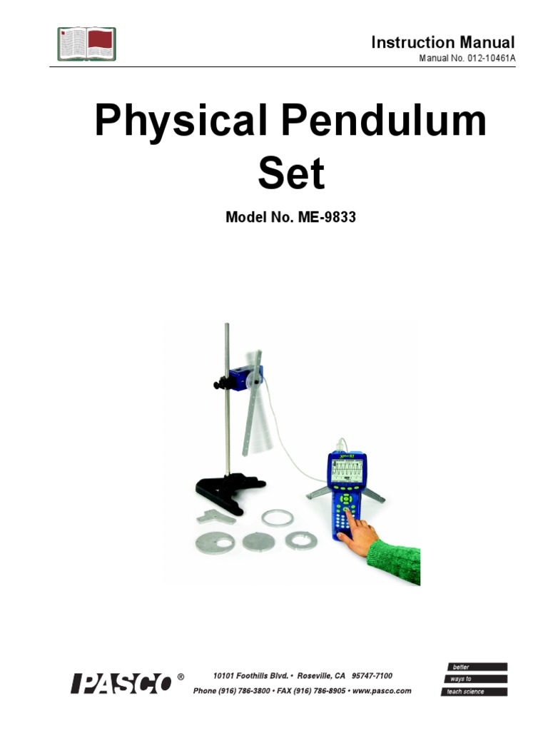 Physical Pendulum Set Manual Me 9833 Pdf Rotation Around A Fixed