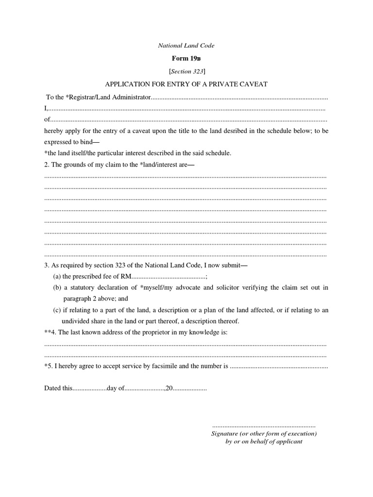 19B National Land Code | PDF | Signature | Lease