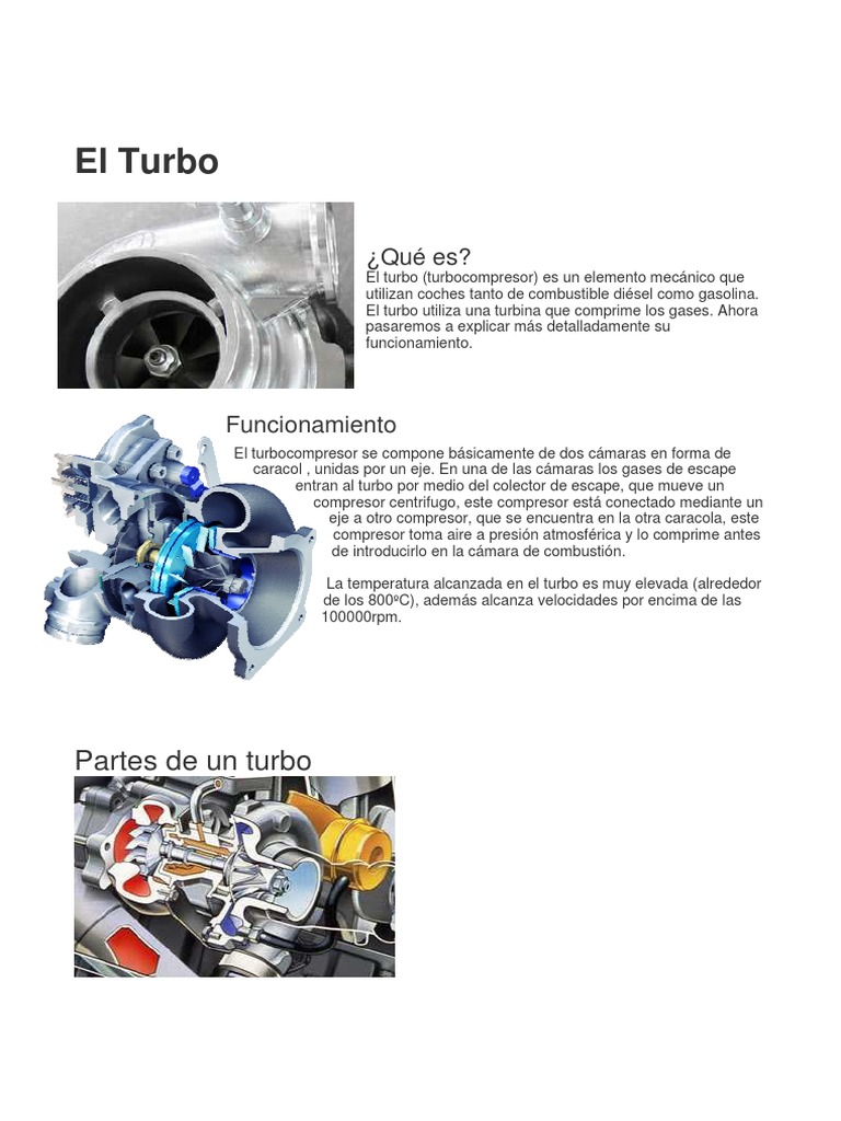 Funcionamiento y Mantenimiento del Turbo | PDF | Turbocompresor | Motor ...