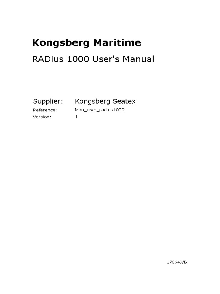 Kongsberg Maritime: Radius 1000 User'S Manual | PDF | Transmitter ...