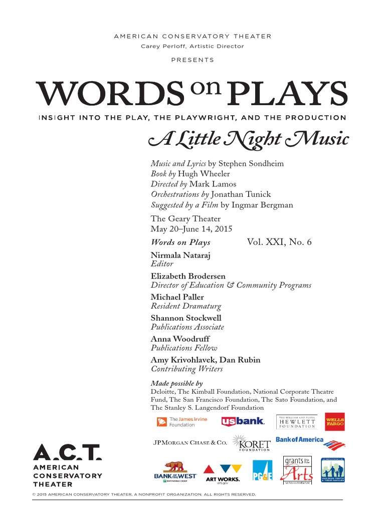 A Little Night Music Words On Plays (2015) | PDF | Performing Arts ...