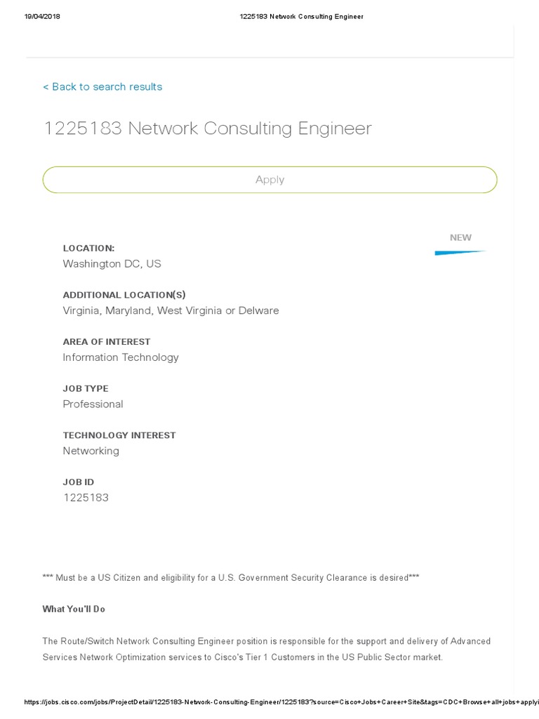 Network Consulting Engineer | PDF | Cisco Systems | Computer Network