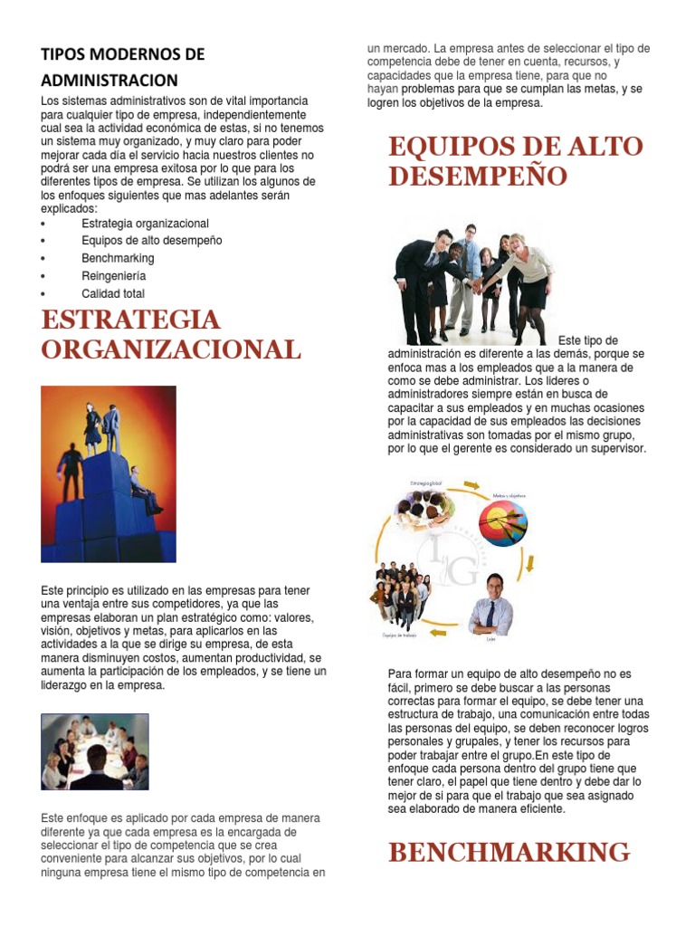 Tipos Modernos de Administracion | PDF | Benchmarking | Economias