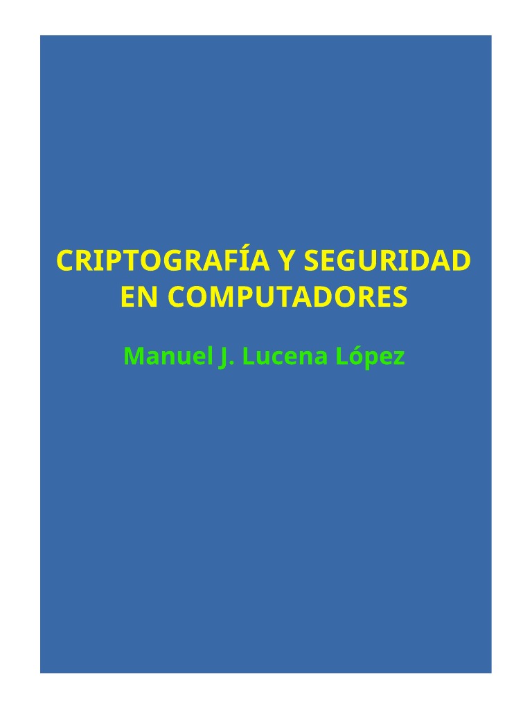 Criptografia y Seguridad en Computadores PDF | PDF | Clave (criptografía) | Criptoanálisis