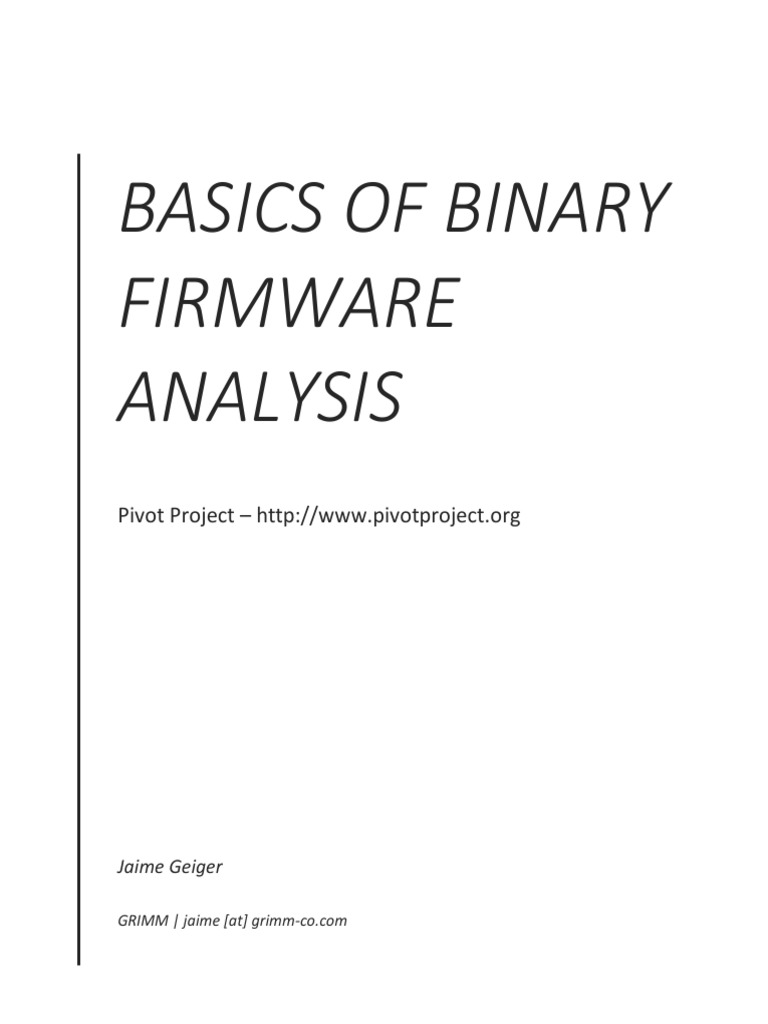 Basics Of Binary Firmware Analysis Pdf Computer File File System