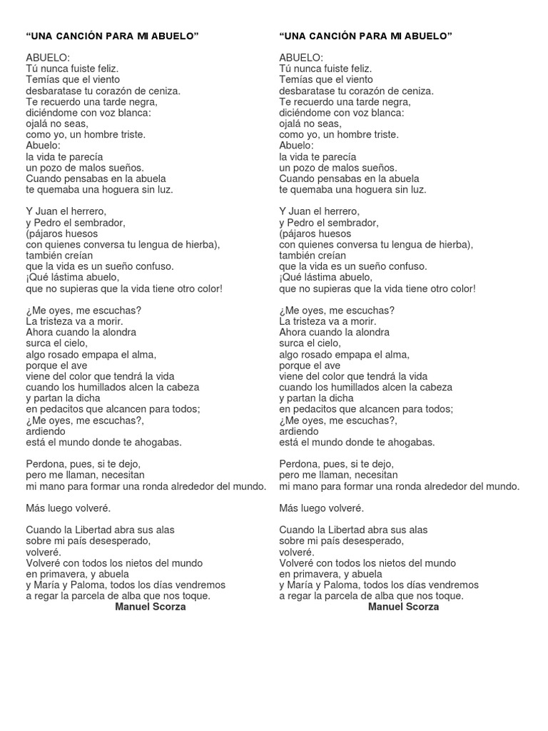 Una Canción para Mi Abuelo | PDF