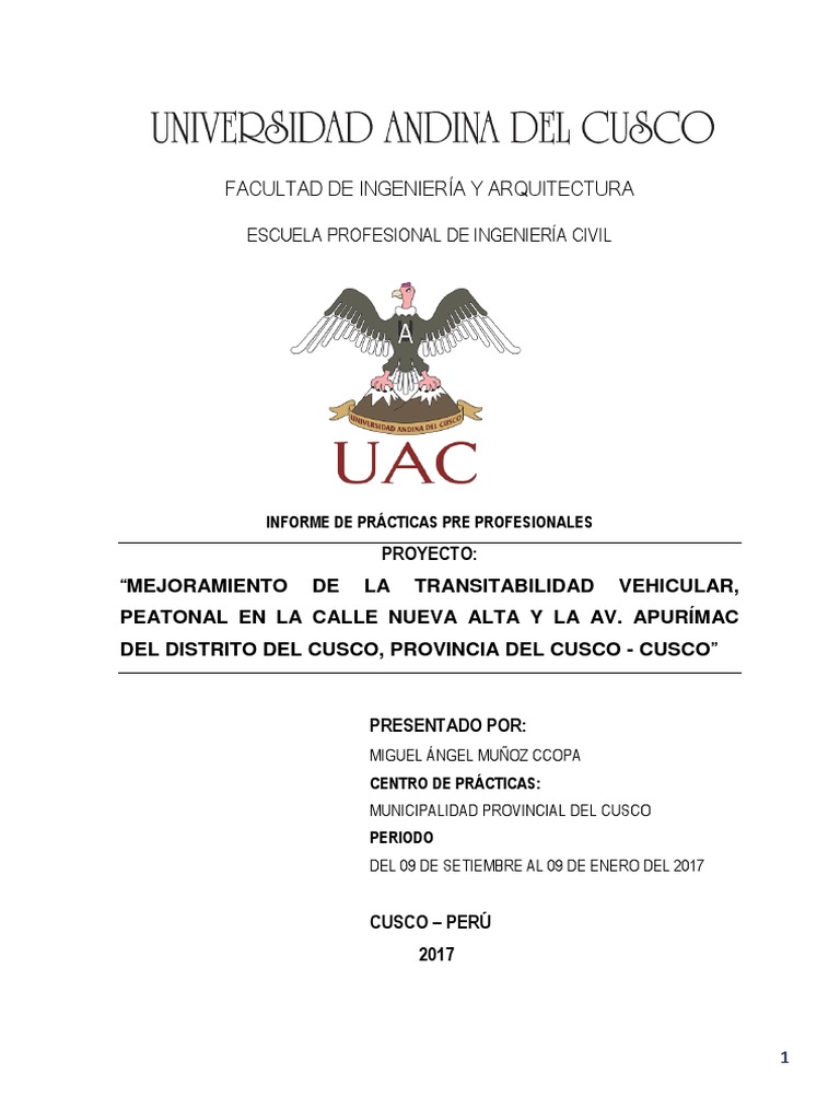 Informe Uac Final | PDF | Hormigón | Colector de aguas pluviales