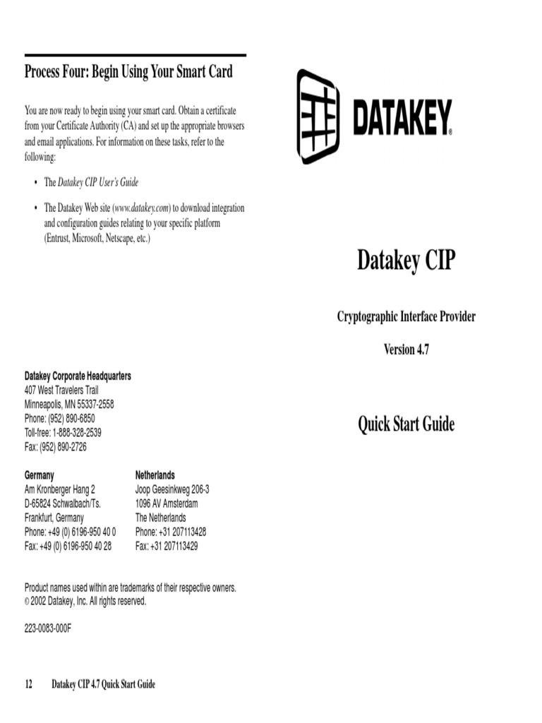 Datakey CIP: Process Four: Begin Using Your Smart Card | PDF ...