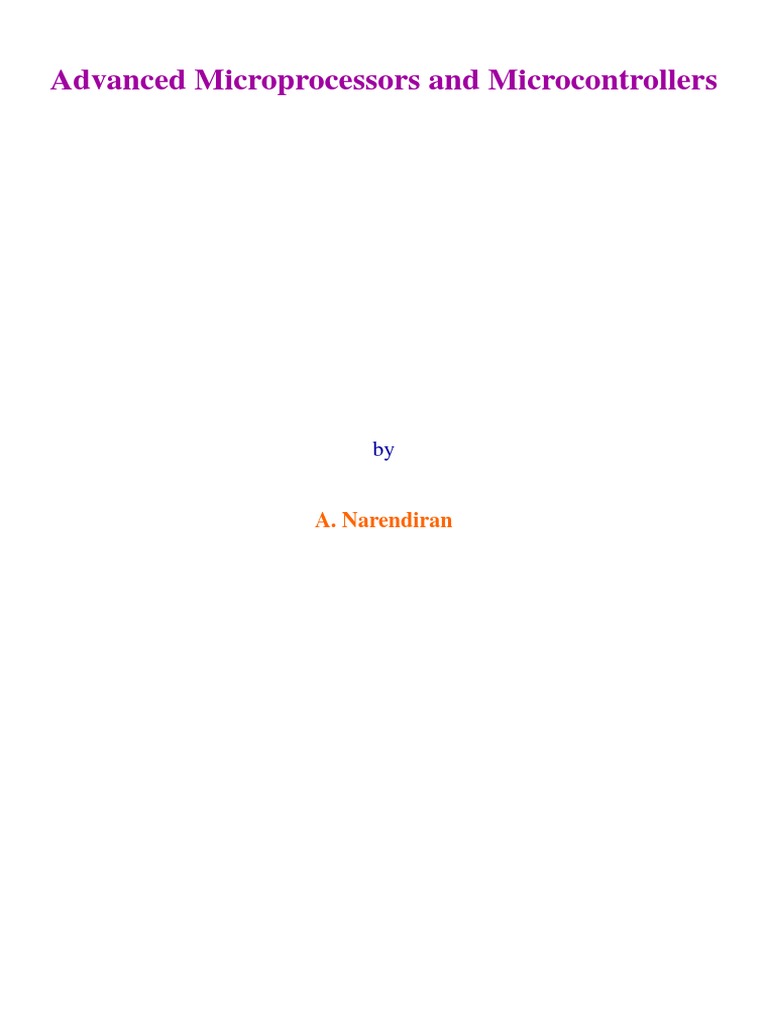 Advanced Microprocessors and Microcontrollers: A. Narendiran | PDF | Central Processing Unit ...