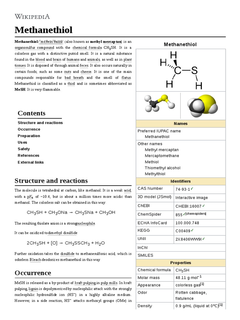 M Ethanethiol | PDF | Chemical Compounds | Physical Sciences