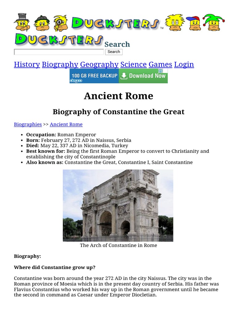 Biography of Constantine the Great | PDF | Constantine The Great ...