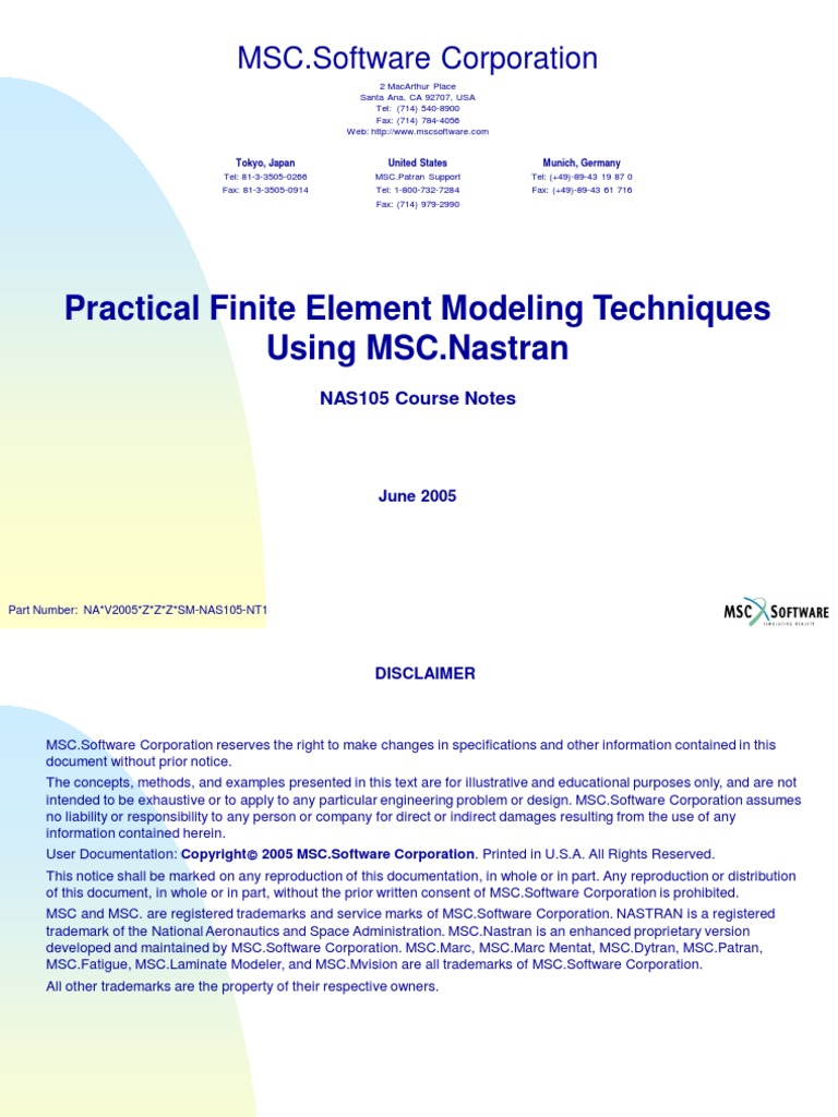 Practical Finite Element Modeling Techniques Using MSC - Nastran | PDF ...