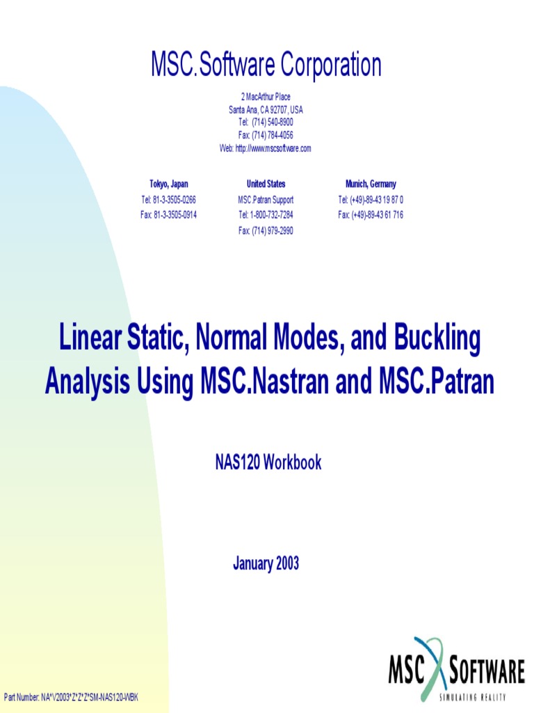 Linear Static, Normal Modes, and Buckling Analysis Using MSC - Nastran and MSC - Patran | PDF ...