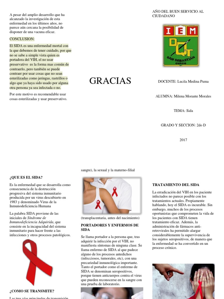 triptico SIDA.docx | VIH / SIDA | VIH