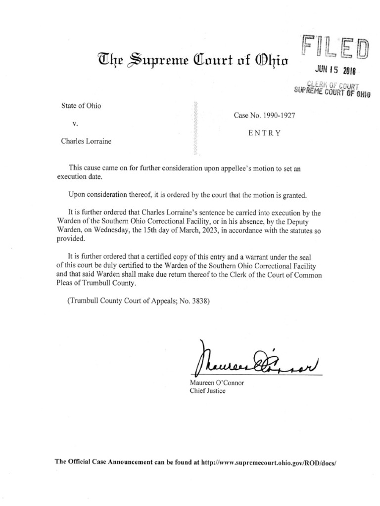 Charles Lorraine Death Entry & Warrant | PDF | United States Law ...