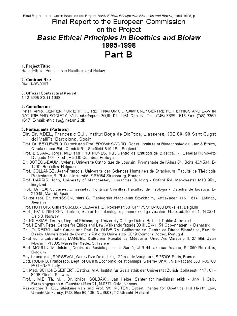 Basic Ethical Principles | PDF | Autonomy | Dignity