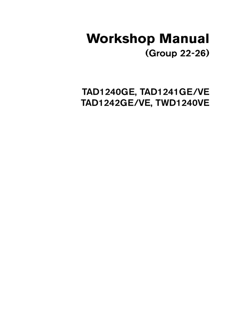Work Shop Manual Tad1241ge | PDF | Turbocharger | Lubricant